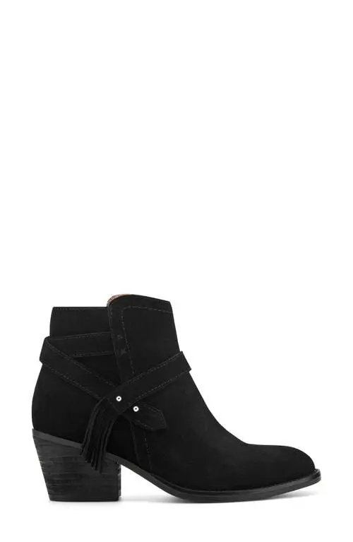 Earth Corbin Fringe Strap Ankle Bootie - Black