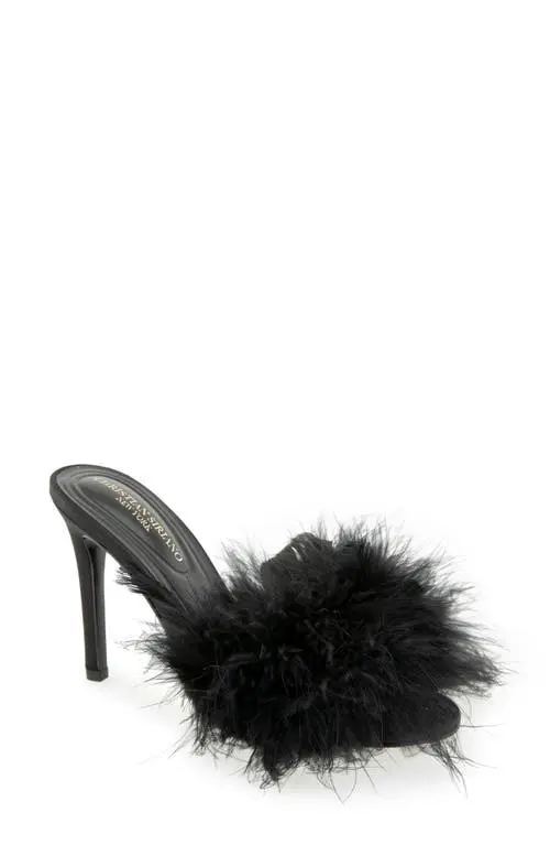 Christian Siriano Jazeily Feather Slide Sandal - Black