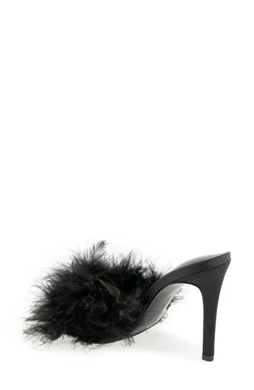 Christian Siriano Jazeily Feather Slide Sandal - Black