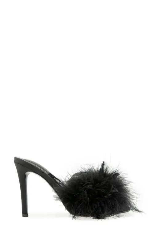 Christian Siriano Jazeily Feather Slide Sandal - Black