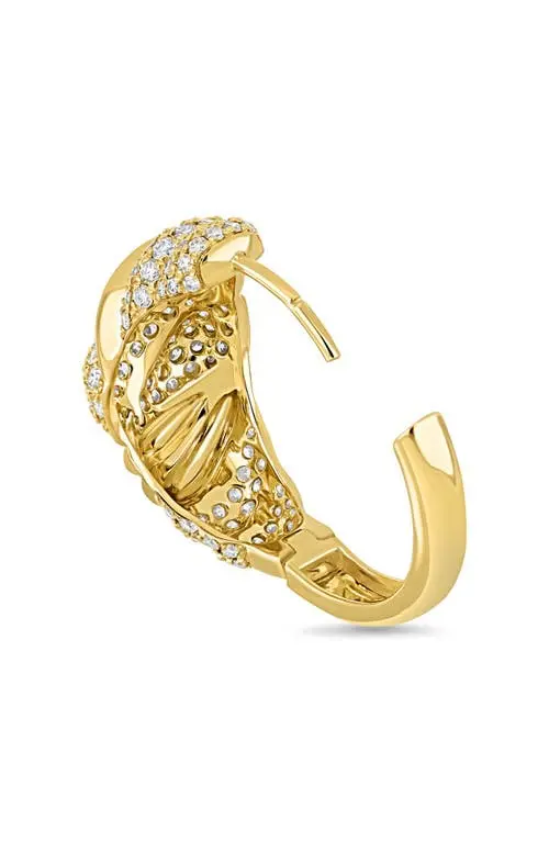 Bony Levy 18k Gold Diamond Hoop Earrings
