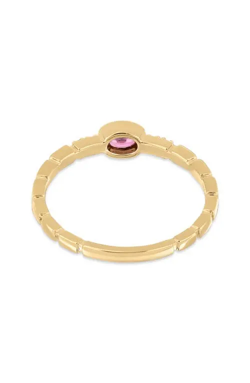 Bony Levy 18k Gold El Mar Gemstone And Natural Diamond Stackable Ring - 18k Yellow Gold/diamond/ruby