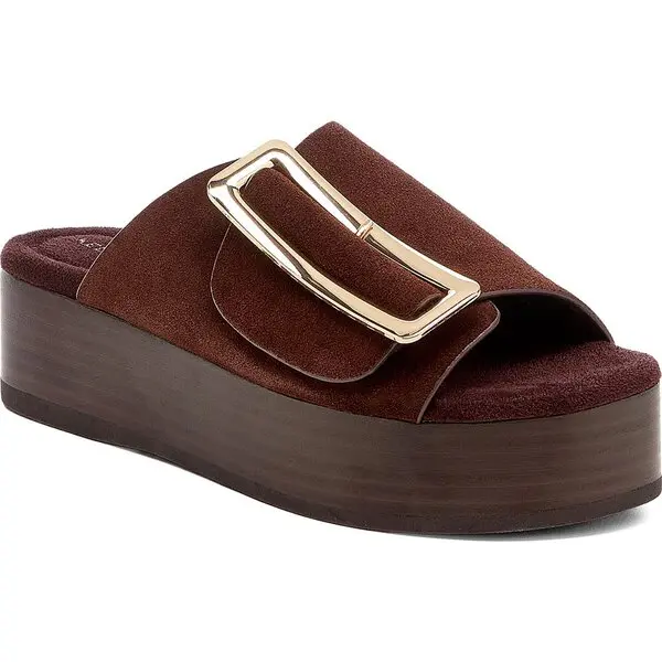 KELSI DAGGER BROOKLYN Dover Platform Slide Sandal - Warm Brown