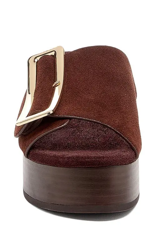 KELSI DAGGER BROOKLYN Dover Platform Slide Sandal - Warm Brown