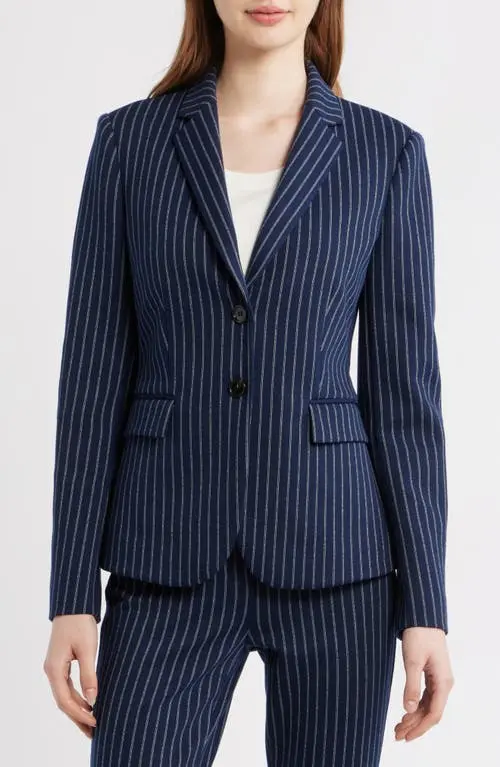 Theory Carissa Pinstripe Knit Blazer