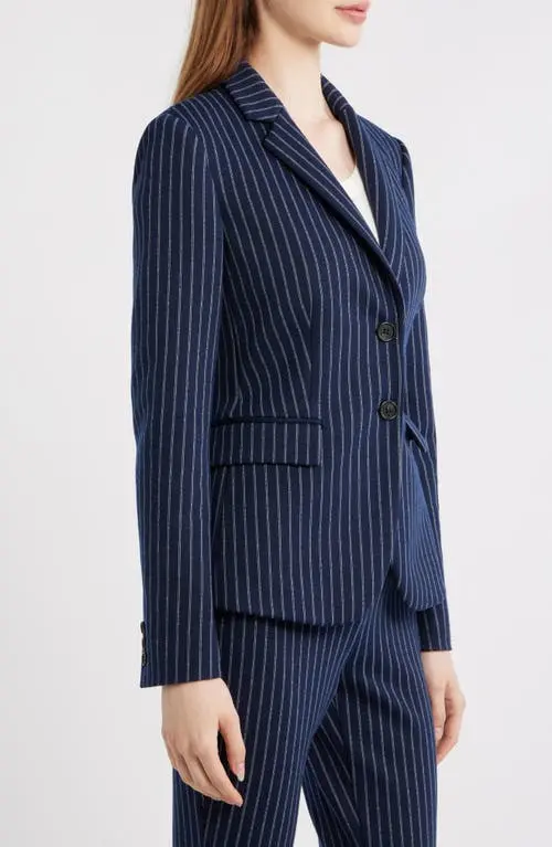Theory Carissa Pinstripe Knit Blazer