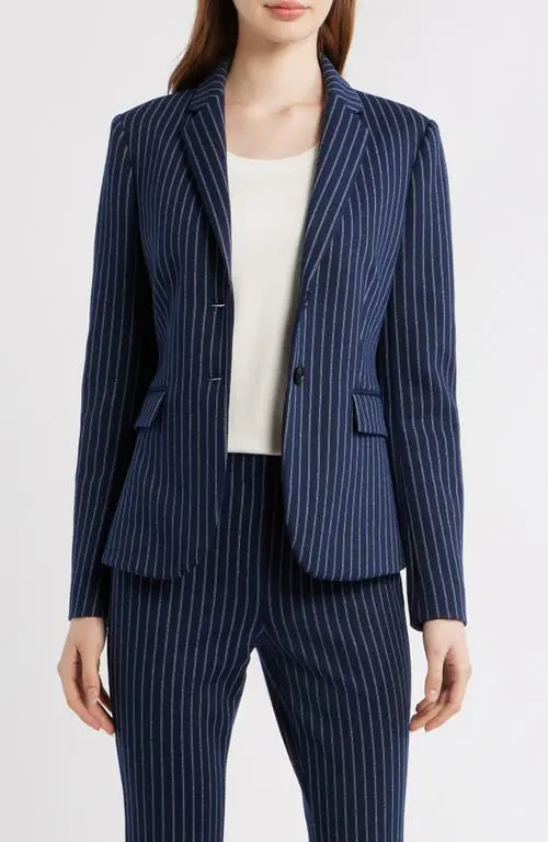Theory Carissa Pinstripe Knit Blazer