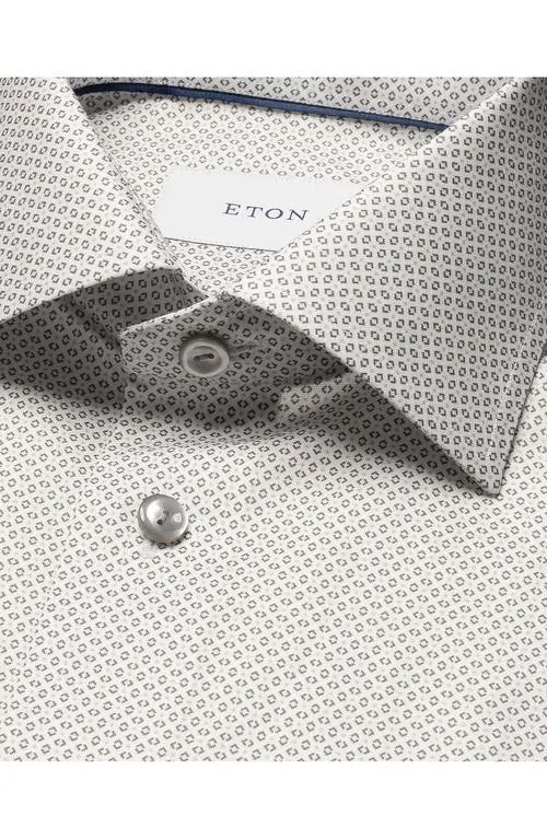 Eton Slim Fit Geometric Print Dress Shirt - Light Grey