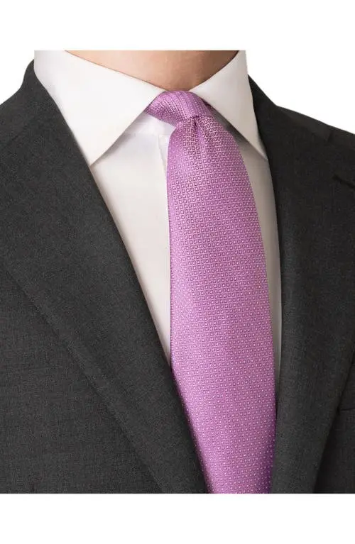 Eton Micro Geo Silk Jacquard Tie - Medium Pink