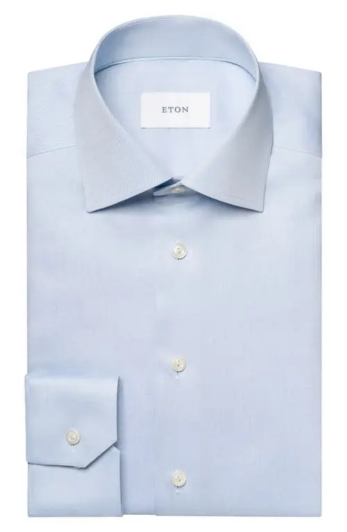 Eton Slim Fit Twill Dress Shirt - Light Blue