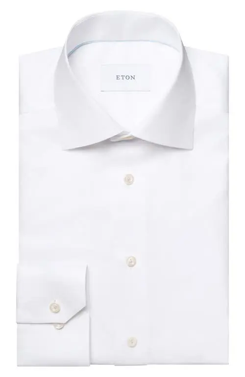Eton Slim Fit Twill Dress Shirt - White