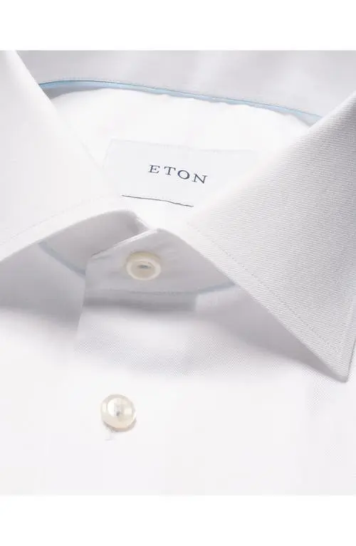 Eton Slim Fit Twill Dress Shirt - White