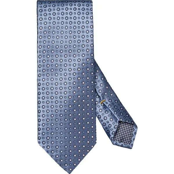Eton Medallion Silk Jacquard Tie - Light Blue