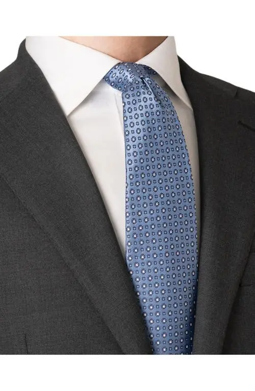 Eton Medallion Silk Jacquard Tie - Light Blue