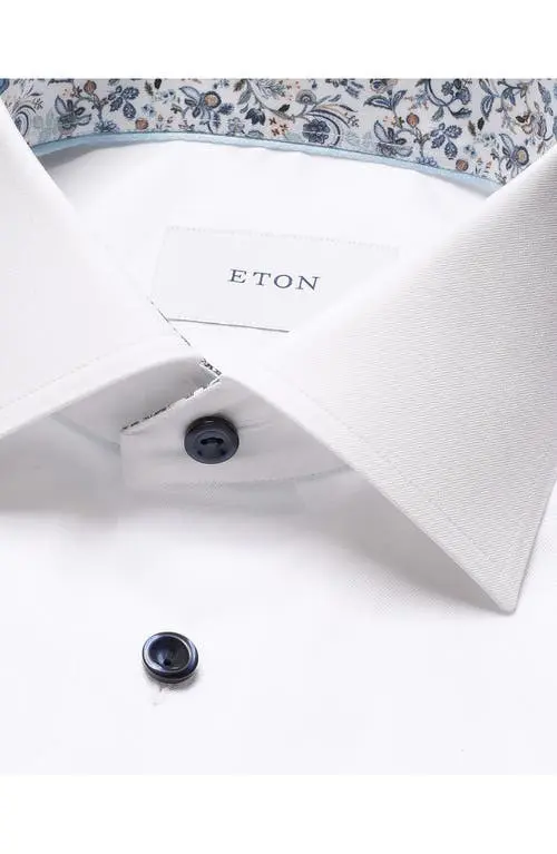 Eton Contemporary Fit Twill Dress Shirt - White