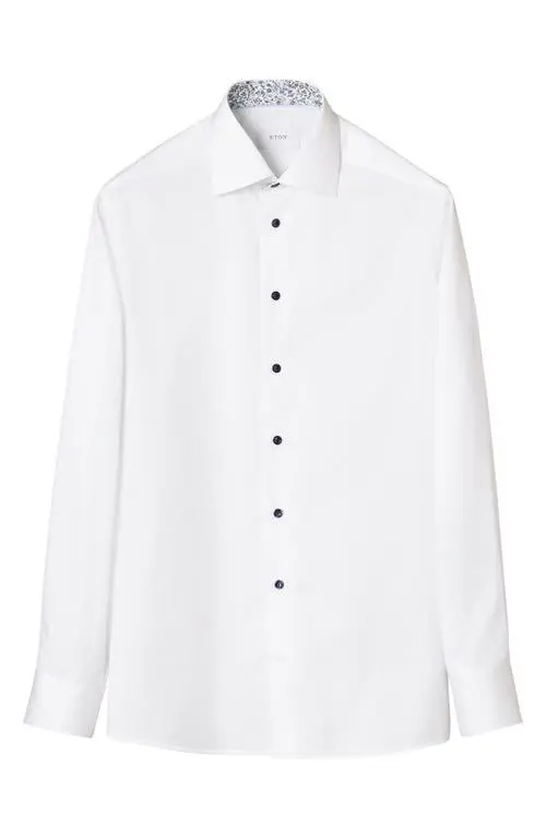 Eton Contemporary Fit Twill Dress Shirt - White