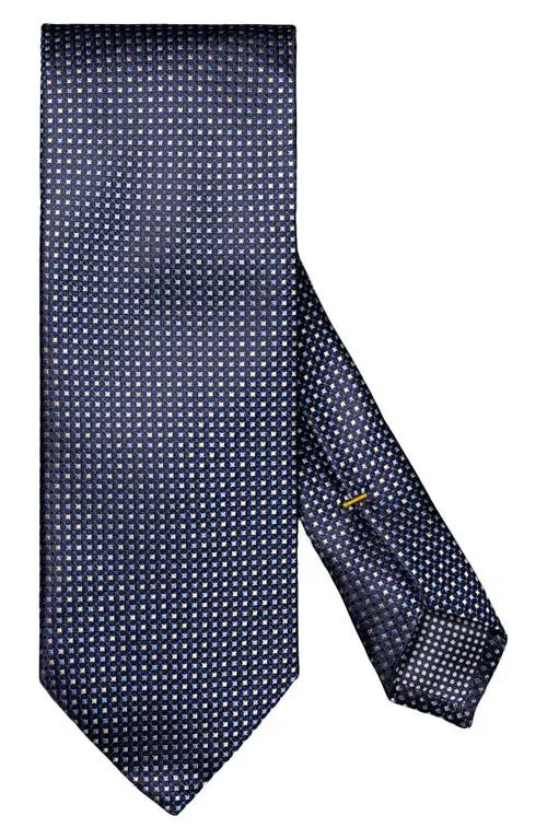 Eton Geometric Silk Jacquard Tie - Navy