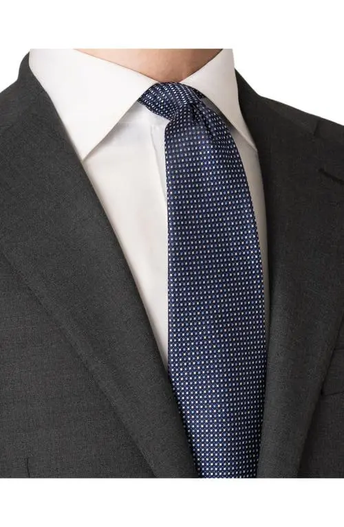 Eton Geometric Silk Jacquard Tie - Navy