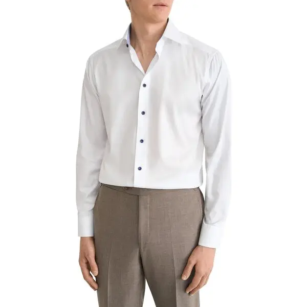 Eton Slim Fit Twill Dress Shirt - White