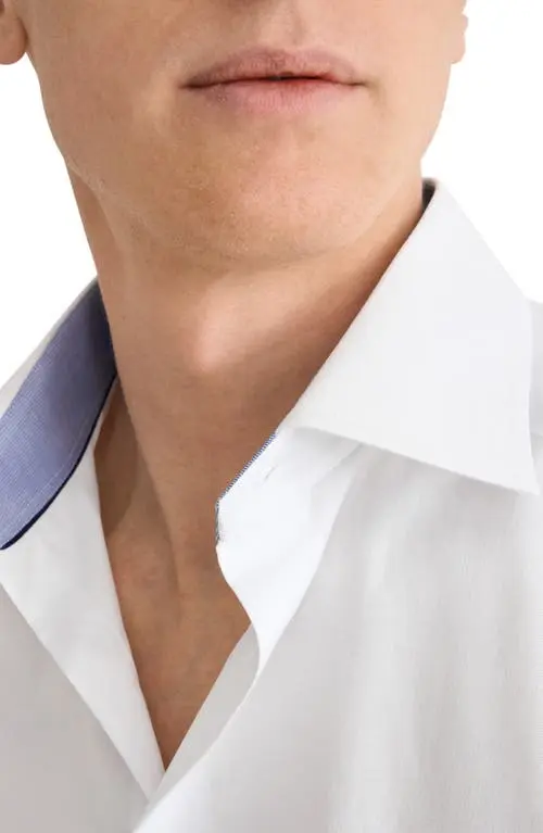 Eton Slim Fit Twill Dress Shirt - White