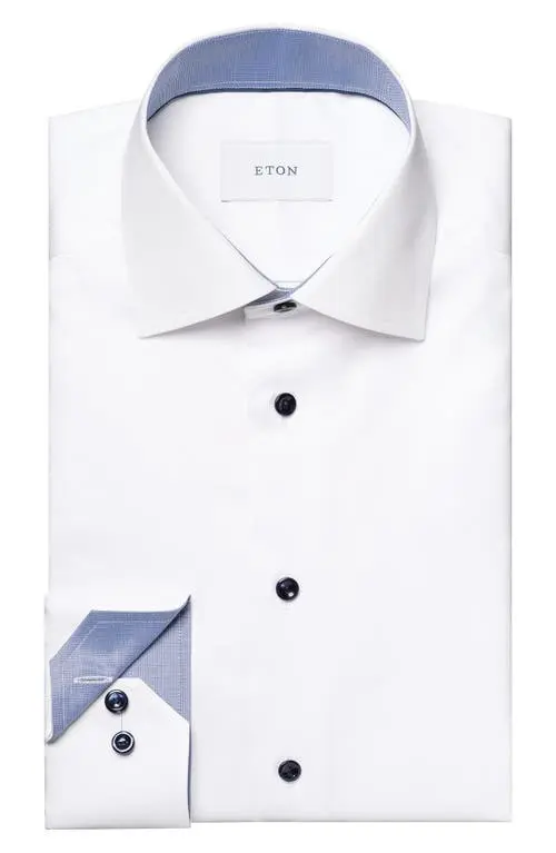 Eton Slim Fit Twill Dress Shirt - White