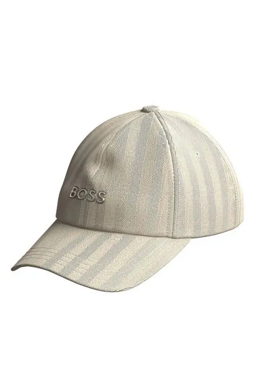 BOSS Zed Jersey Herringbone Baseball Cap - Dark Beige