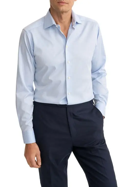 Eton Contemporary Fit Cotton Twill Dress Shirt - Light Blue