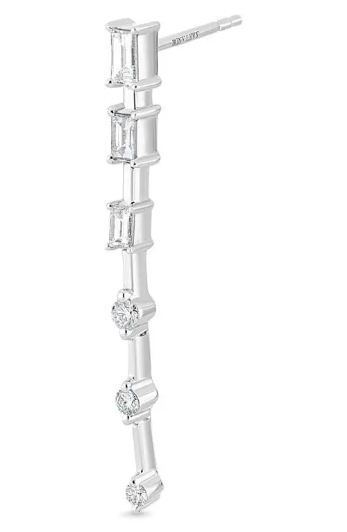 Bony Levy 18k Gold Diamond Linear Drop Earrings