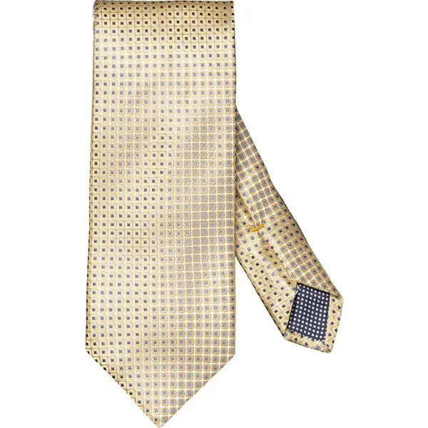 Eton Diamond Silk Jacquard Tie - Light Yellow