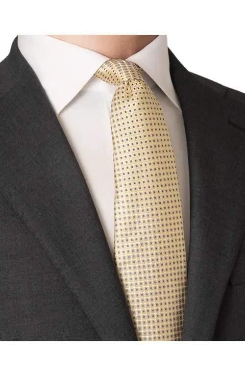 Eton Diamond Silk Jacquard Tie - Light Yellow