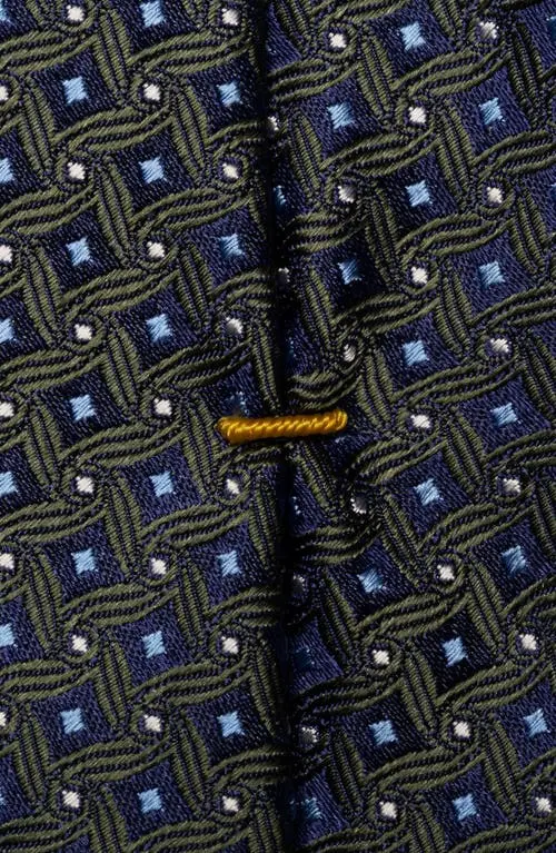 Eton Medallion Silk Jacquard Tie - Dark Green