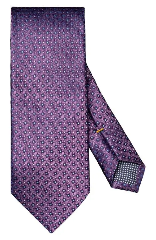 Eton Medallion Silk Jacquard Tie - Medium Purple
