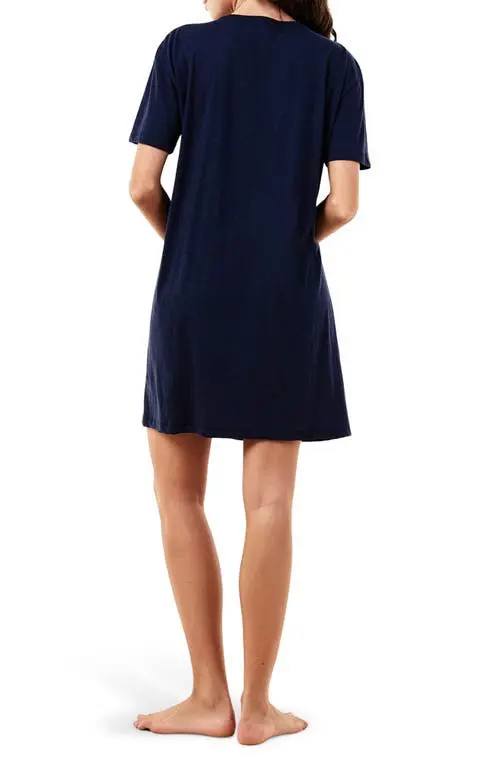 PAPINELLE Ada Knit Midi Nightgown - Navy