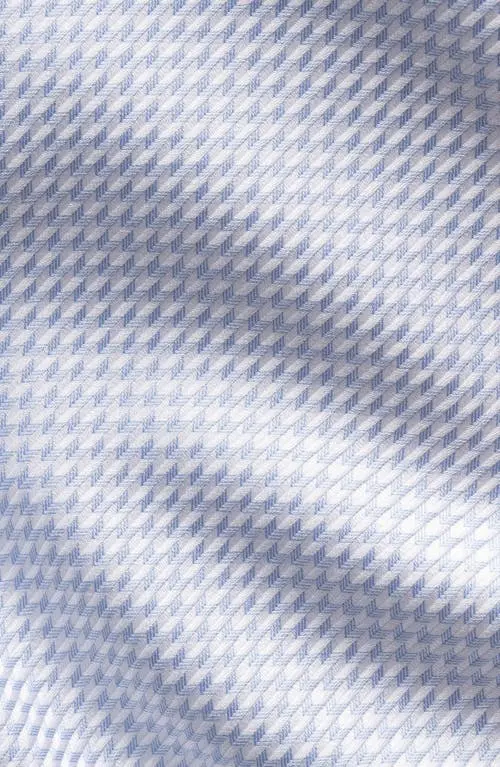 Eton Contemporary Fit Houndstooth Dress Shirt - Light Blue