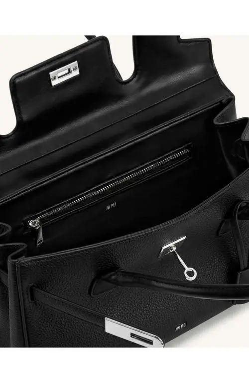 Jw Pei Yara Faux Leather Shoulder Bag - Black Lychee Pattern