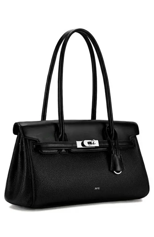 Jw Pei Yara Faux Leather Shoulder Bag - Black Lychee Pattern