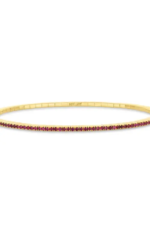 Bony Levy 18k Gold El Mar Gemstone Stretch Bracelet - 18k Yellow Gold/ruby