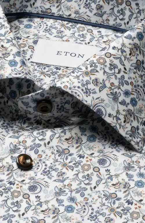 Eton Slim Fit Floral Dress Shirt - Dark Blue