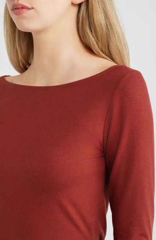 REFORMATION Wiley Long Sleeve Knit Top - Fig Jam