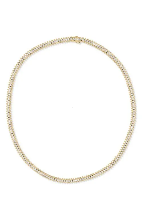 Bony Levy 18k Gold Florentine Diamond Tennis Necklace - Yellow