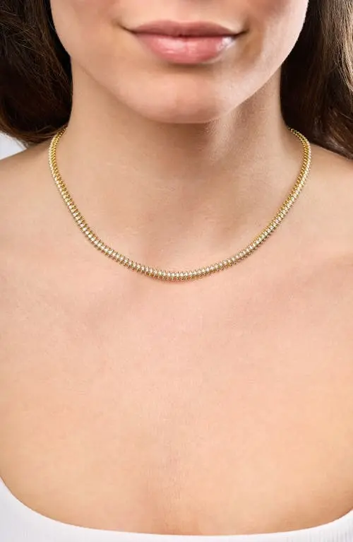 Bony Levy 18k Gold Florentine Diamond Tennis Necklace