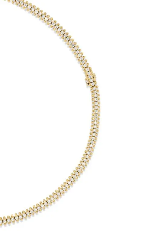 Bony Levy 18k Gold Florentine Diamond Tennis Necklace