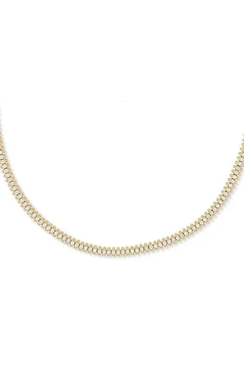 Bony Levy 18k Gold Florentine Diamond Tennis Necklace