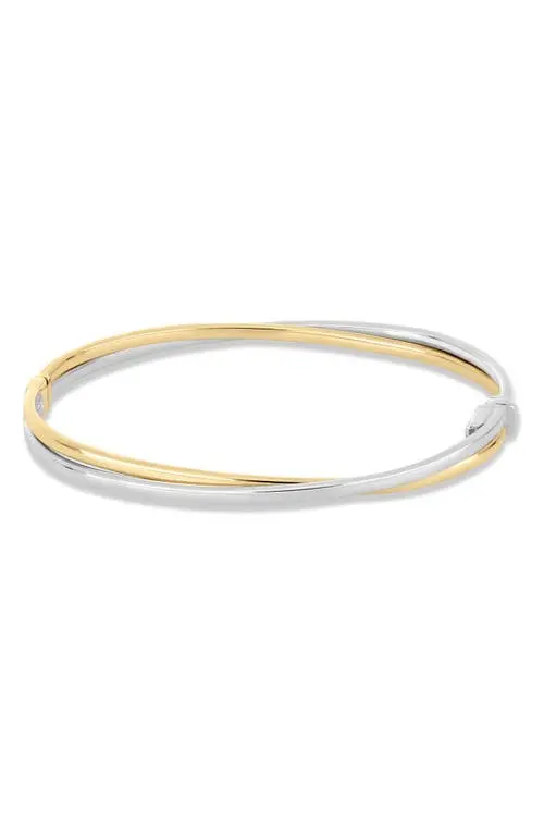 Bony Levy 14k Gold Two Tone Double Bangle Bracelet