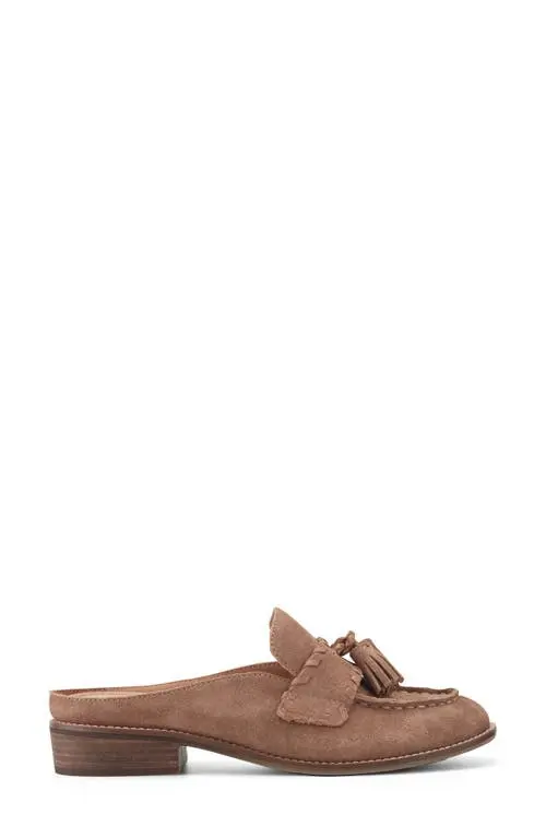 Earth Elison Loafer Mule - Tan Suede