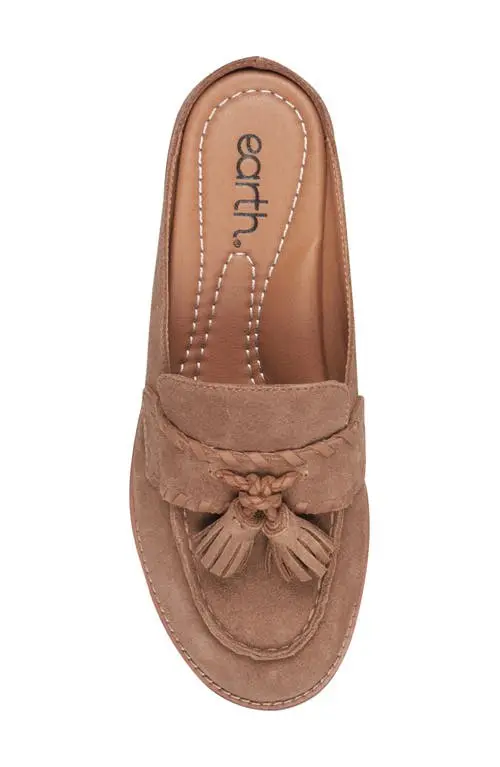 Earth Elison Loafer Mule - Tan Suede