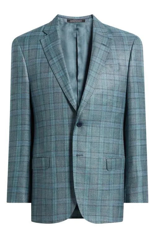 Emporio Armani Green Windowpane Check Sport Coat