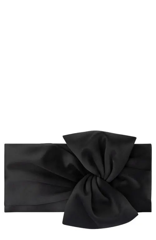 OLGA BERG Chloe Satin Tie Front Clutch - Black
