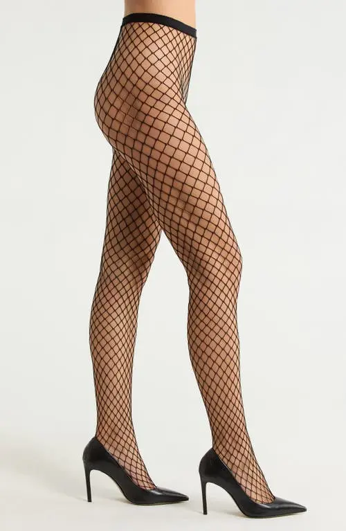 Nordstrom Assorted 2-pack Whalenet & Opaque Tights - Black
