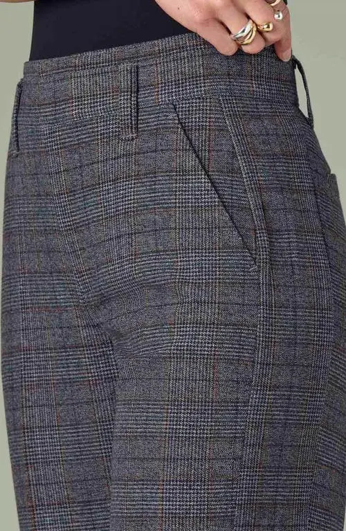 Wit & Wisdom Plaid High Waist Straight Leg Ankle Trousers